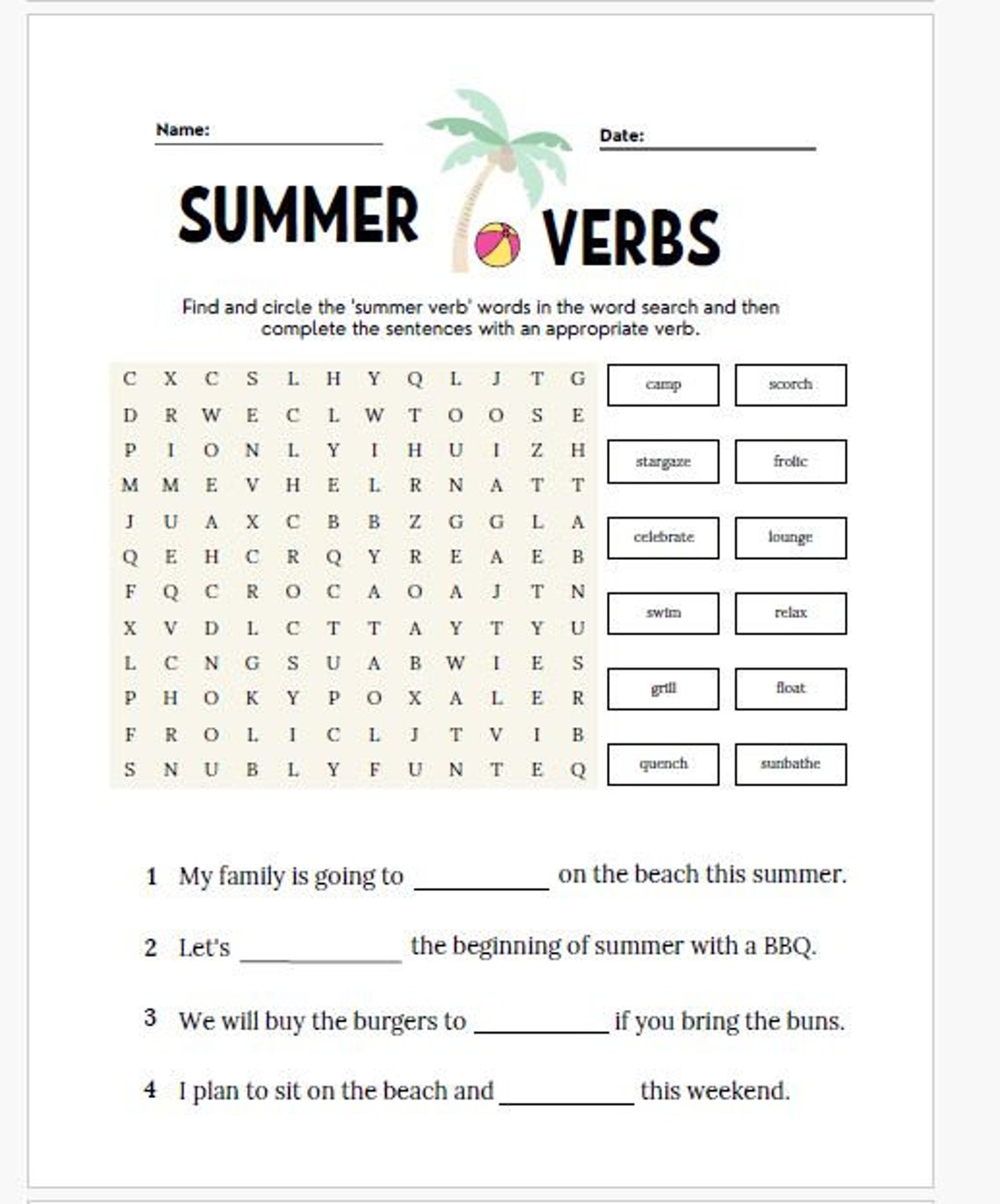 Summer Workbook for Kids | Printable Activity Book | Fun & Educational ...