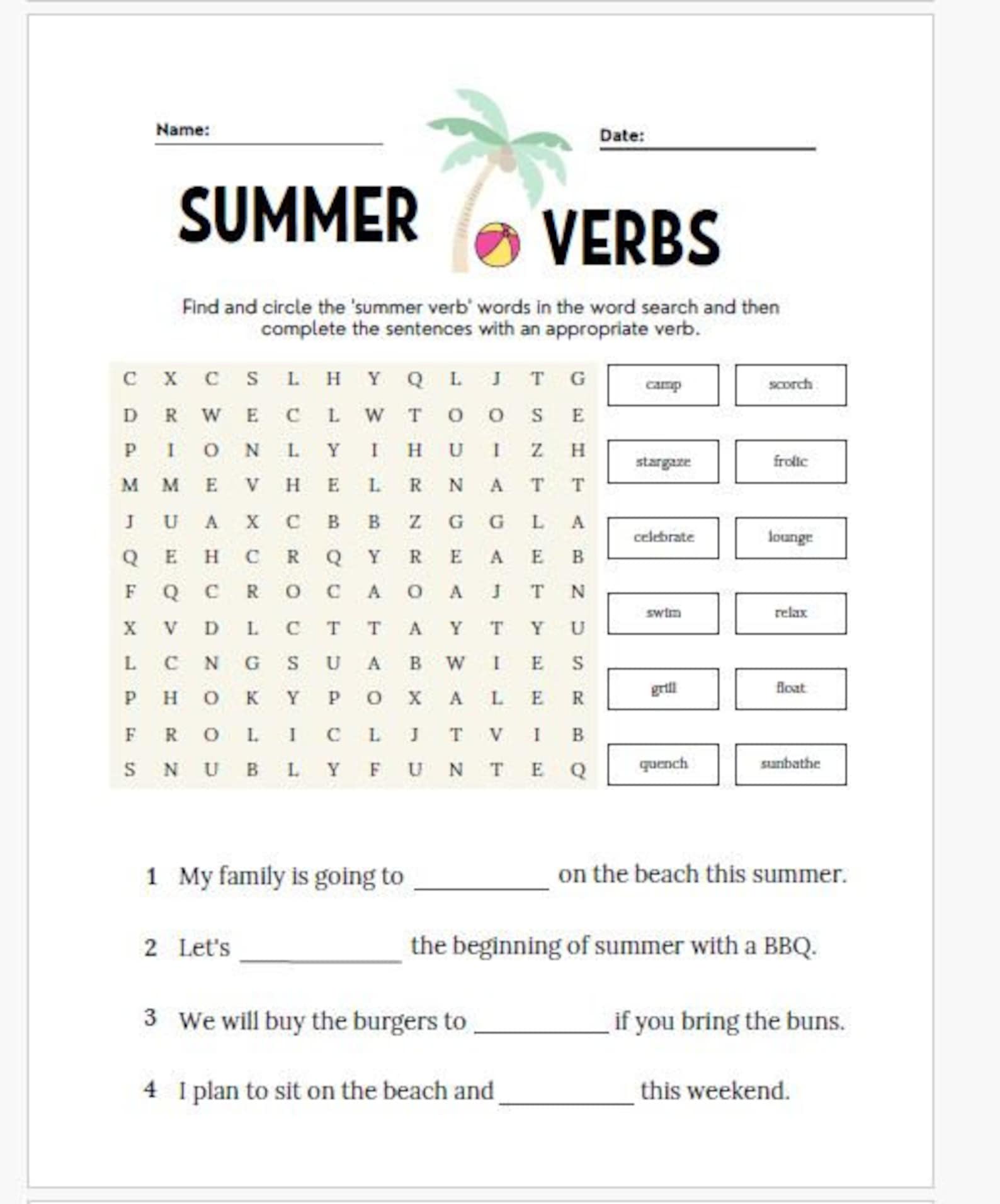 Summer Workbook for Kids | Printable Activity Book | Fun & Educational ...