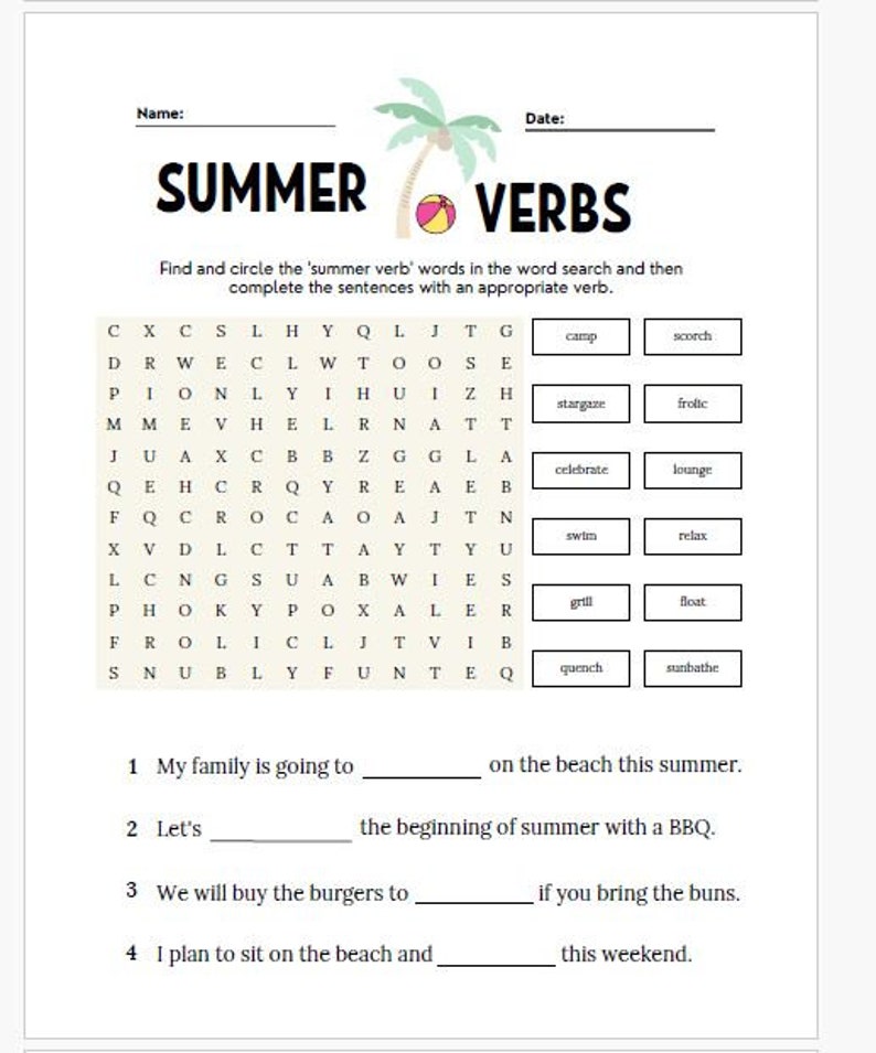 Summer Workbook for Kids | Printable Activity Book | Fun & Educational ...