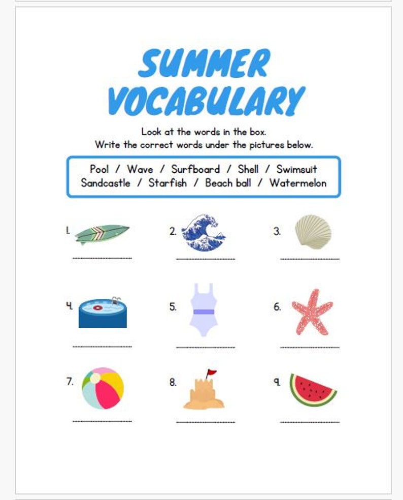 Summer Workbook for Kids | Printable Activity Book | Fun & Educational ...
