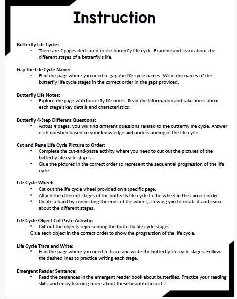 Life Cycle of a Butterfly - Educational Craft & Research Report - Etsy