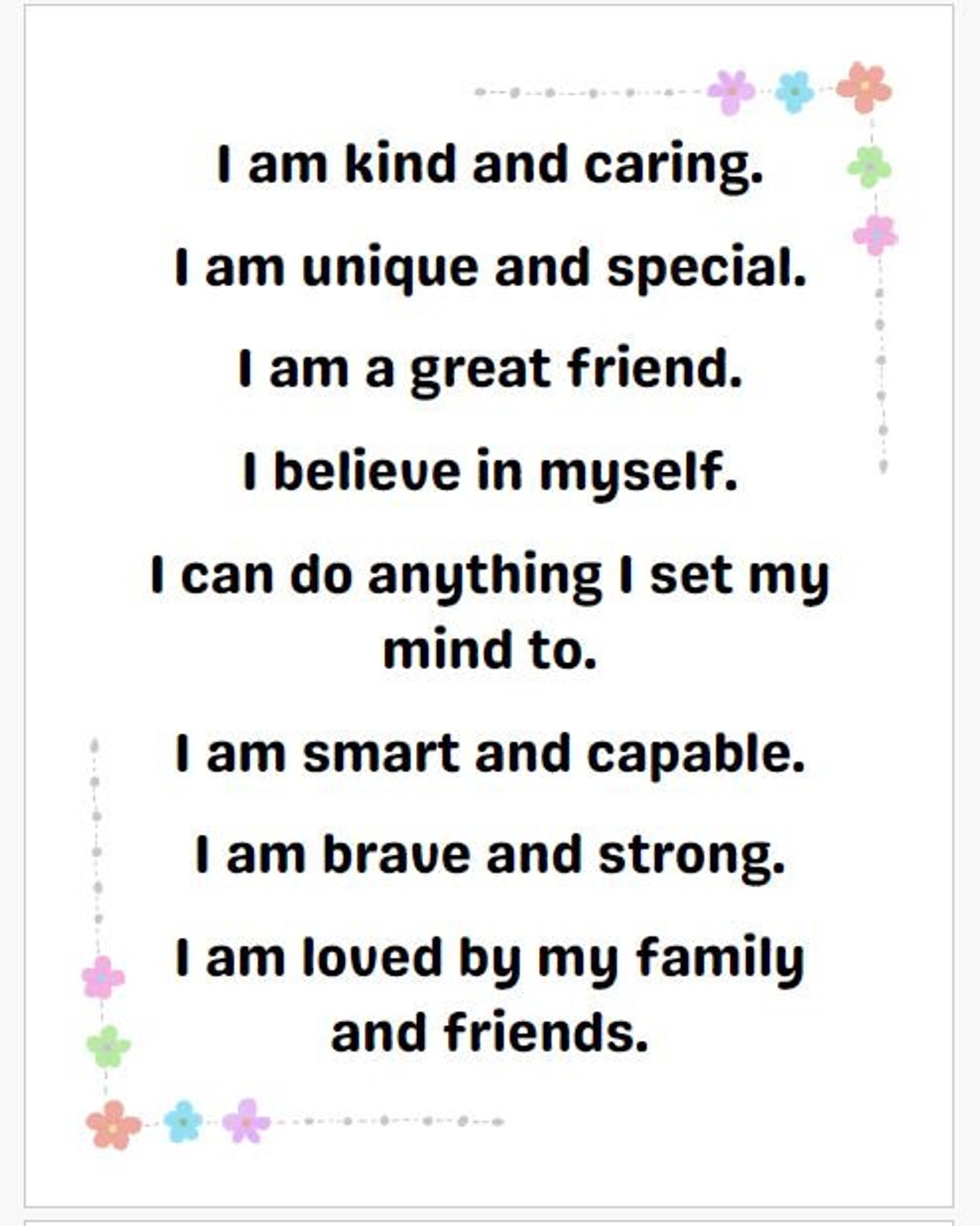 62 Page Kids Affirmation Book Digital Download - Etsy