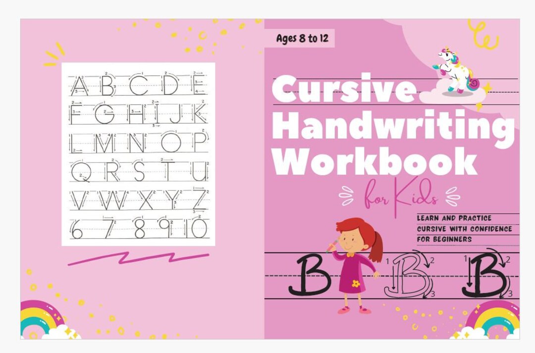 120-page Cursive Handwriting Practice Book for Kids | Digital Download ...