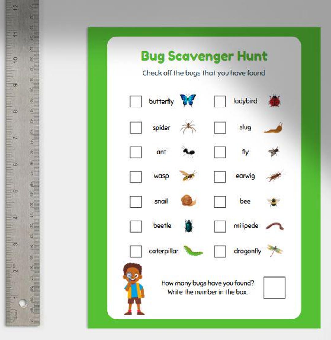 Bug Scavenger Hunt - Printable Activity for Kids - Etsy