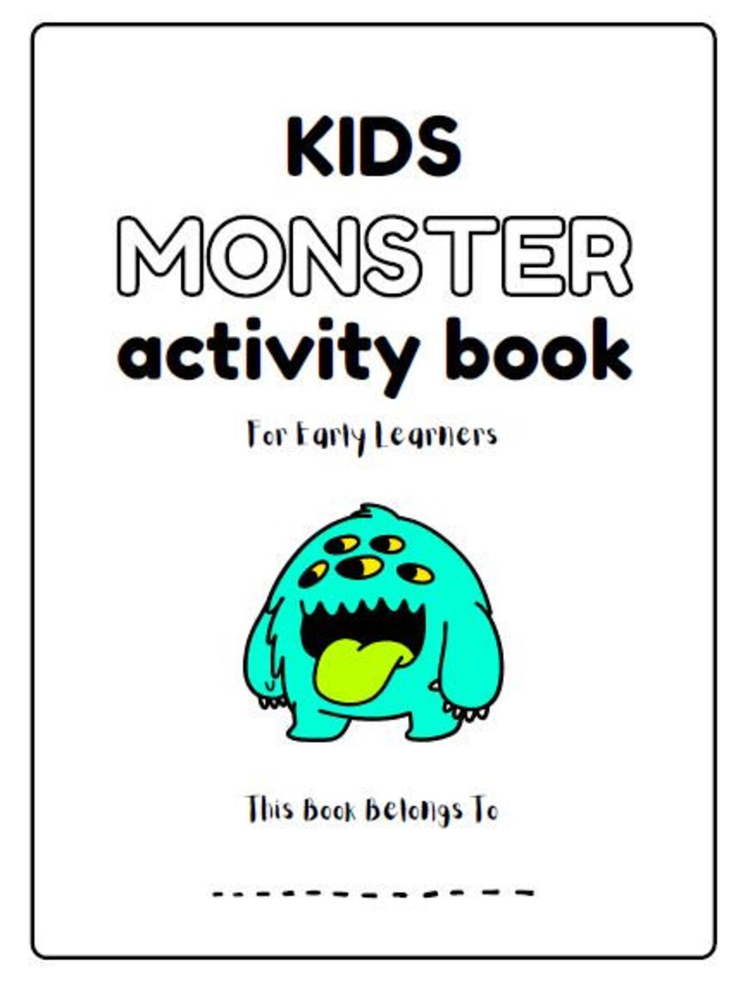 Monster Activity Book for Early Learners | Printable Educational ...