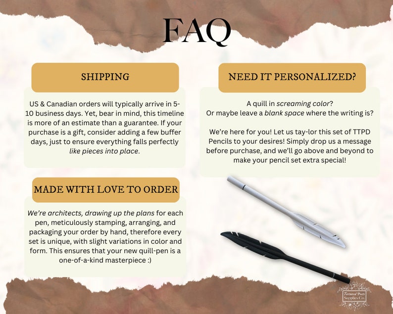 The Tortured Poets Department Quill Pen Sensory Friendly Taylor Swift ...