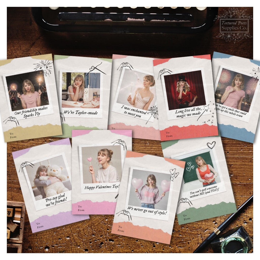 Taylor Swift Printable Valentines Day Cards, Instant Download, Eras ...
