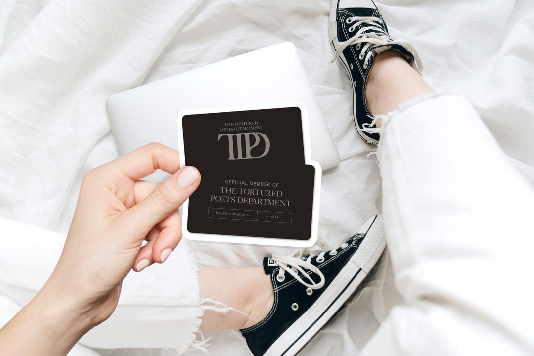 TTPD Member Card Vinyl Sticker Tortured Poets Department Waterproof the ...