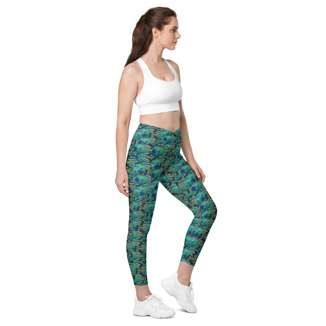 Napoleon Wrasse Leggings, Crossover Leggings With Pockets, Gift ...
