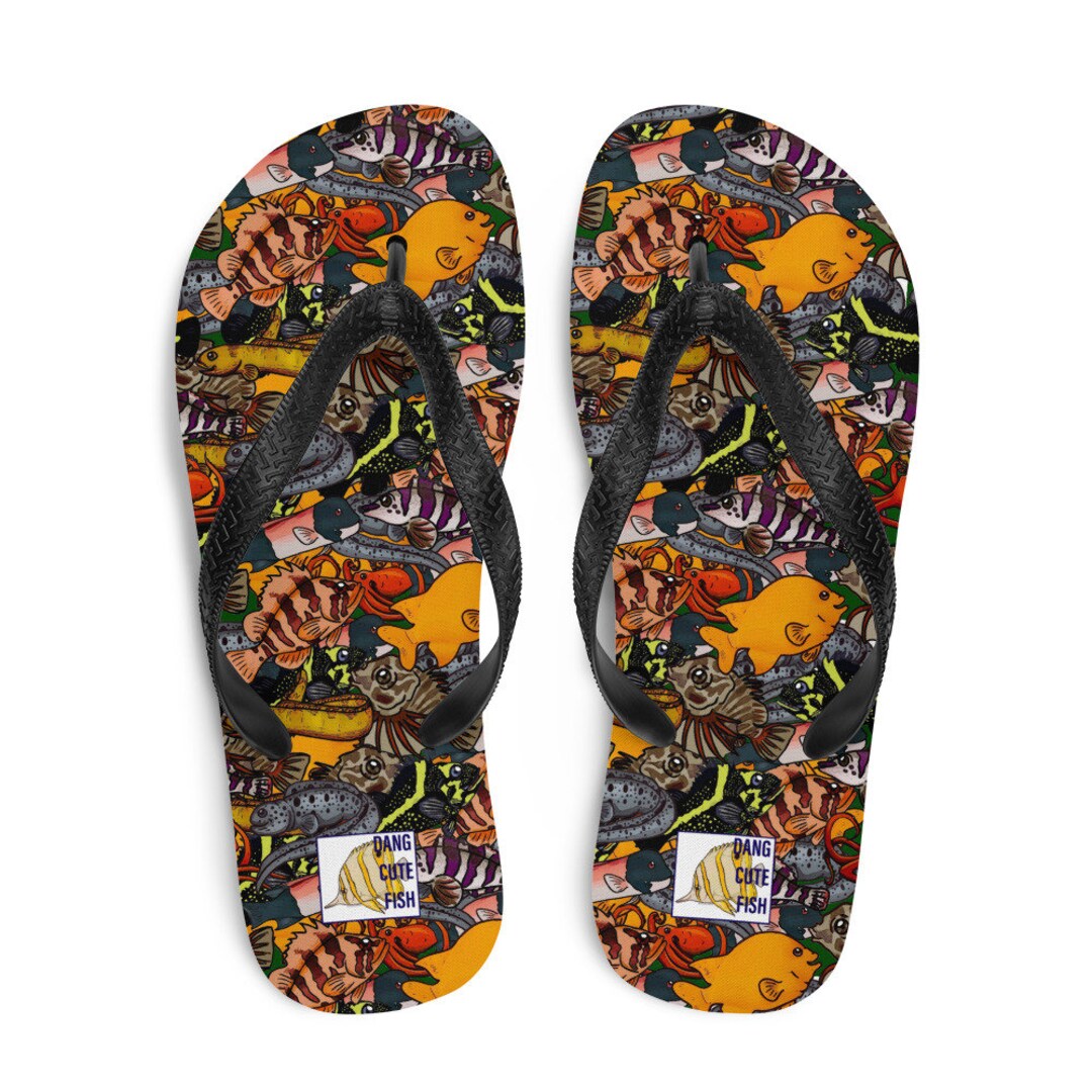 Pacific Northwest Fish Flip-flops, Pnw Fish, Garibaldi, Wolf Eel ...