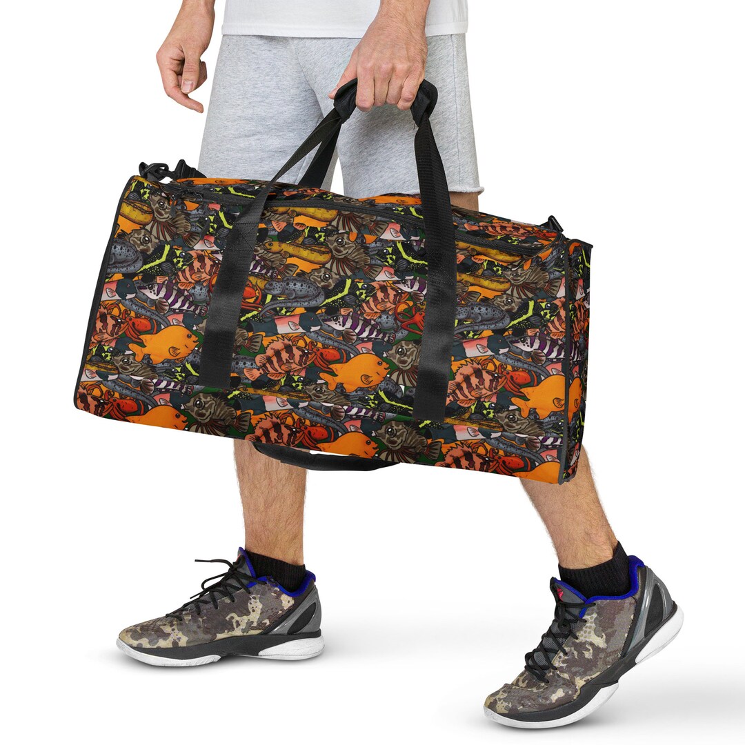Pacific Northwest Fish Bag, Duffle Bag, Pnw Fish, Garibaldi, Wolf Eel ...