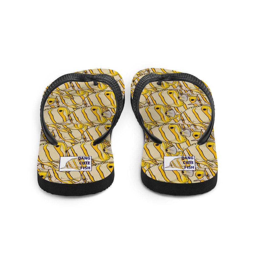 Copperband Butterflyfish Flip Flops Flip-flops Dang Cute - Etsy