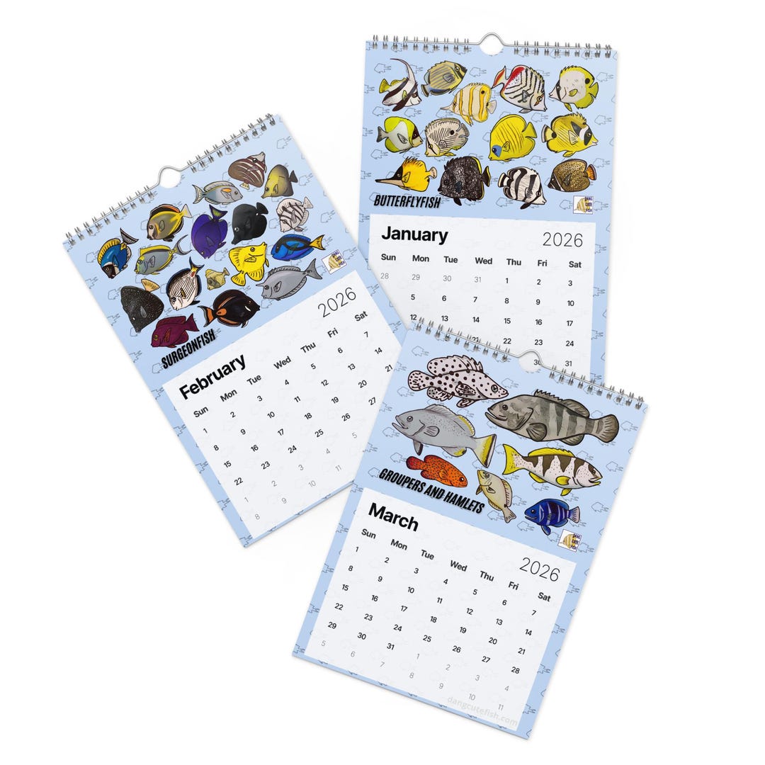 Marine Fish Wall Calendar (2026), Dang Cute Fish, Aquarist Calendar ...