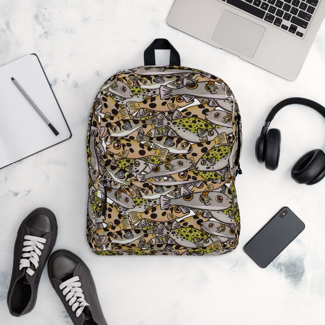 Freshwater Pufferfish Bag, Backpack, Book Bag, Green Spotted Puffer ...