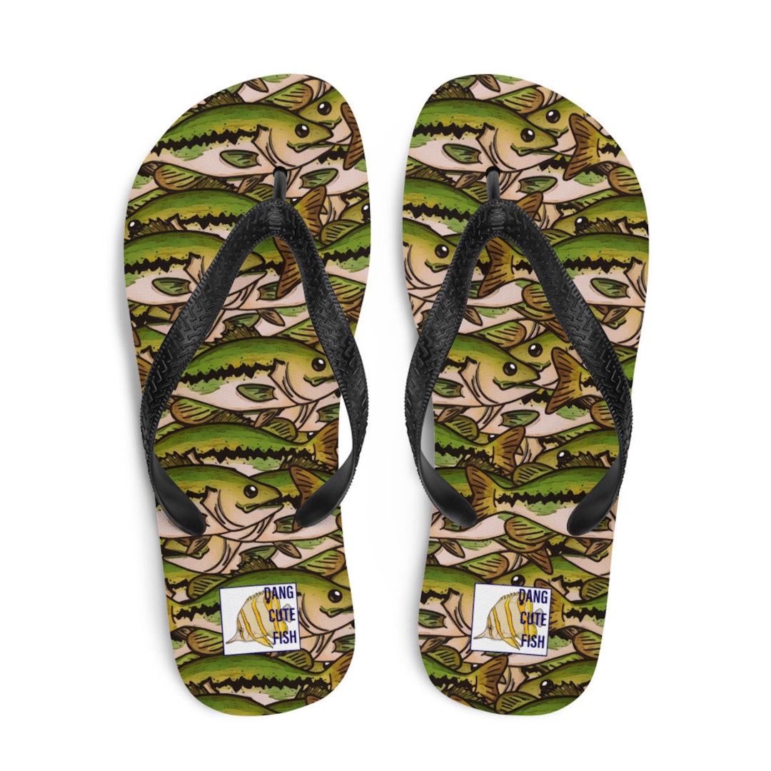Largemouth Bass Flip Flops, Flip-flops, Gift, Lake Fish - Etsy