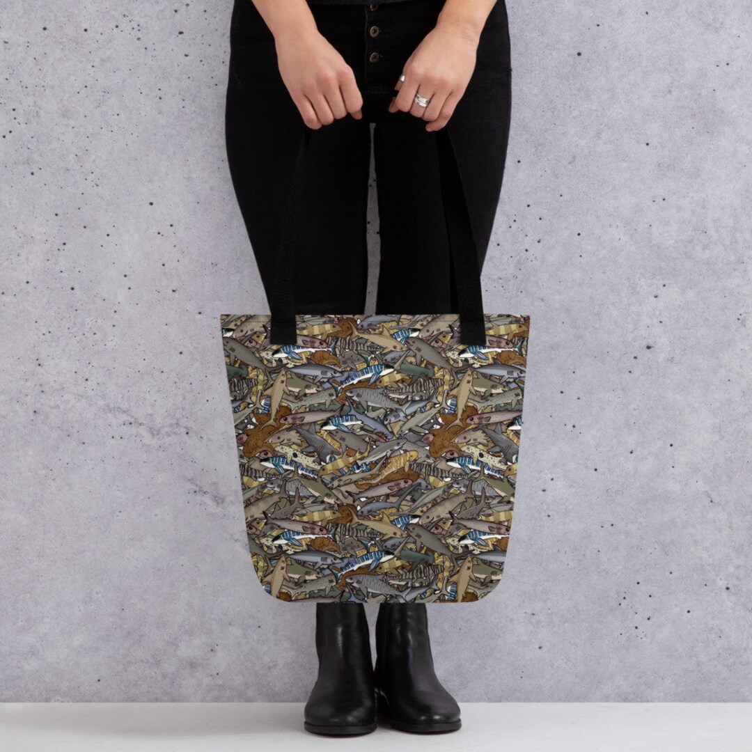 Shark Tote Bag, Reusable Bag, Elasmobranch, Whale Shark, Tiger Shark ...