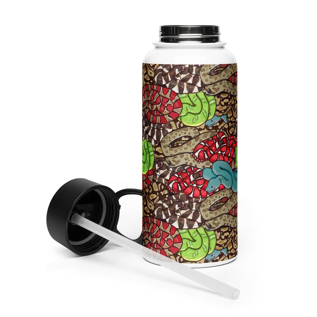 Snake Water Bottle, Stainless Steel Water Bottle With a Straw Lid, Gift ...