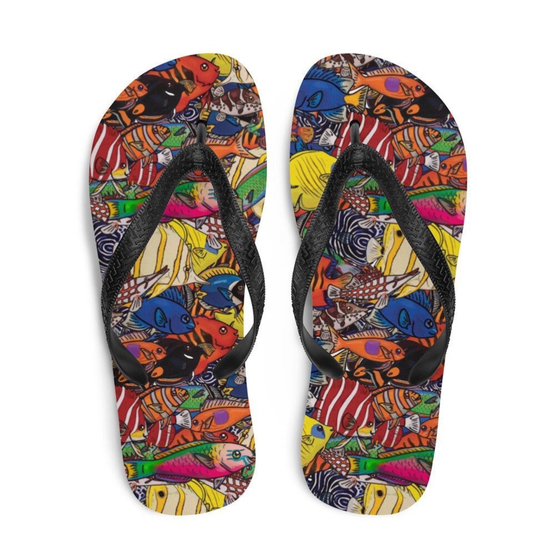 Marine Fish Flip-flops, Saltwater Fish Gift, Aquarist, - Etsy