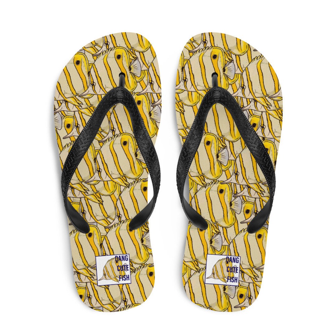 Copperband Butterflyfish Flip Flops, Flip-flops, Dang Cute Fish ...