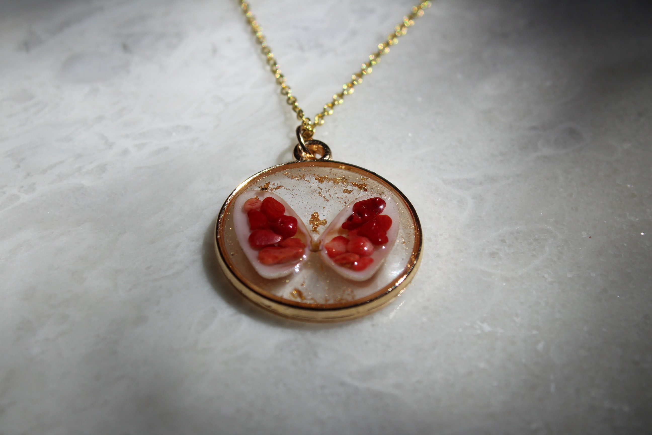 Coquina Clam Shell Resin Necklace - Etsy