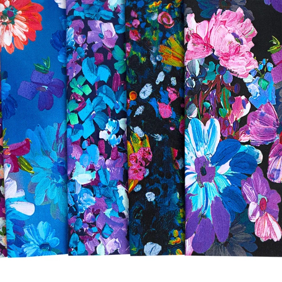 Painterly Petals Meadow 24 Fat Quarter Set From Robert Kaufman Fabrics ...