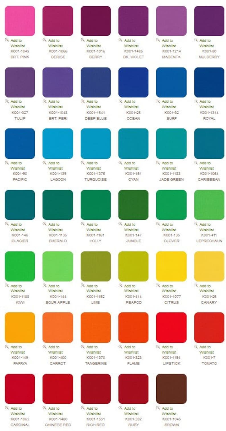 Kona Cotton Classic Palette - Etsy