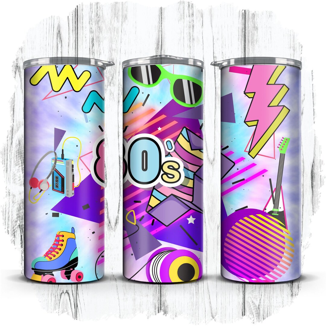 5 Wraps: 80s, I Love the 80s, Tumbler Sublimation Wrap PNG, 20oz Skinny ...