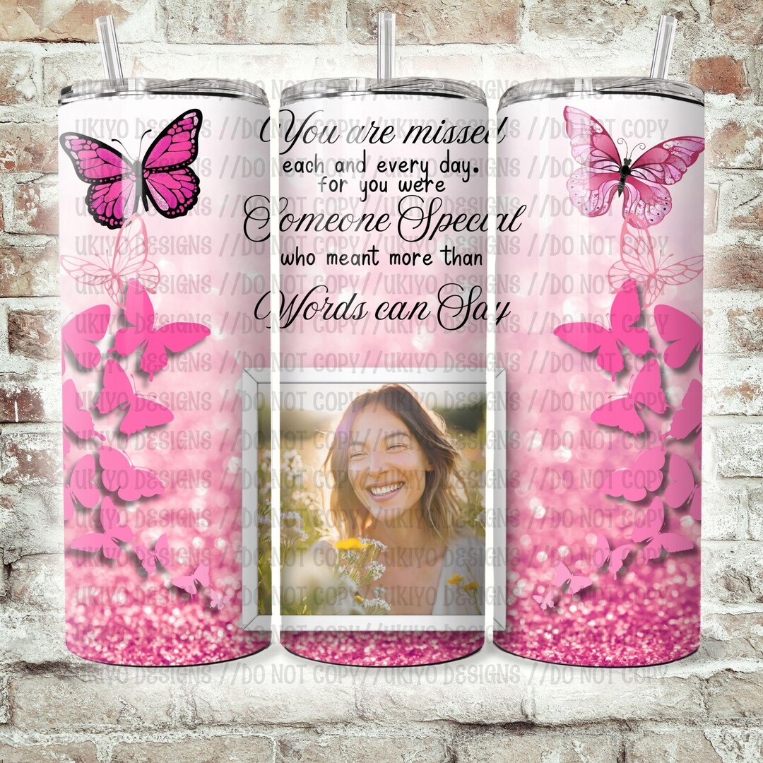 Customizable Memorial 20oz Skinny Straight Sublimation Tumbler Wrap ...