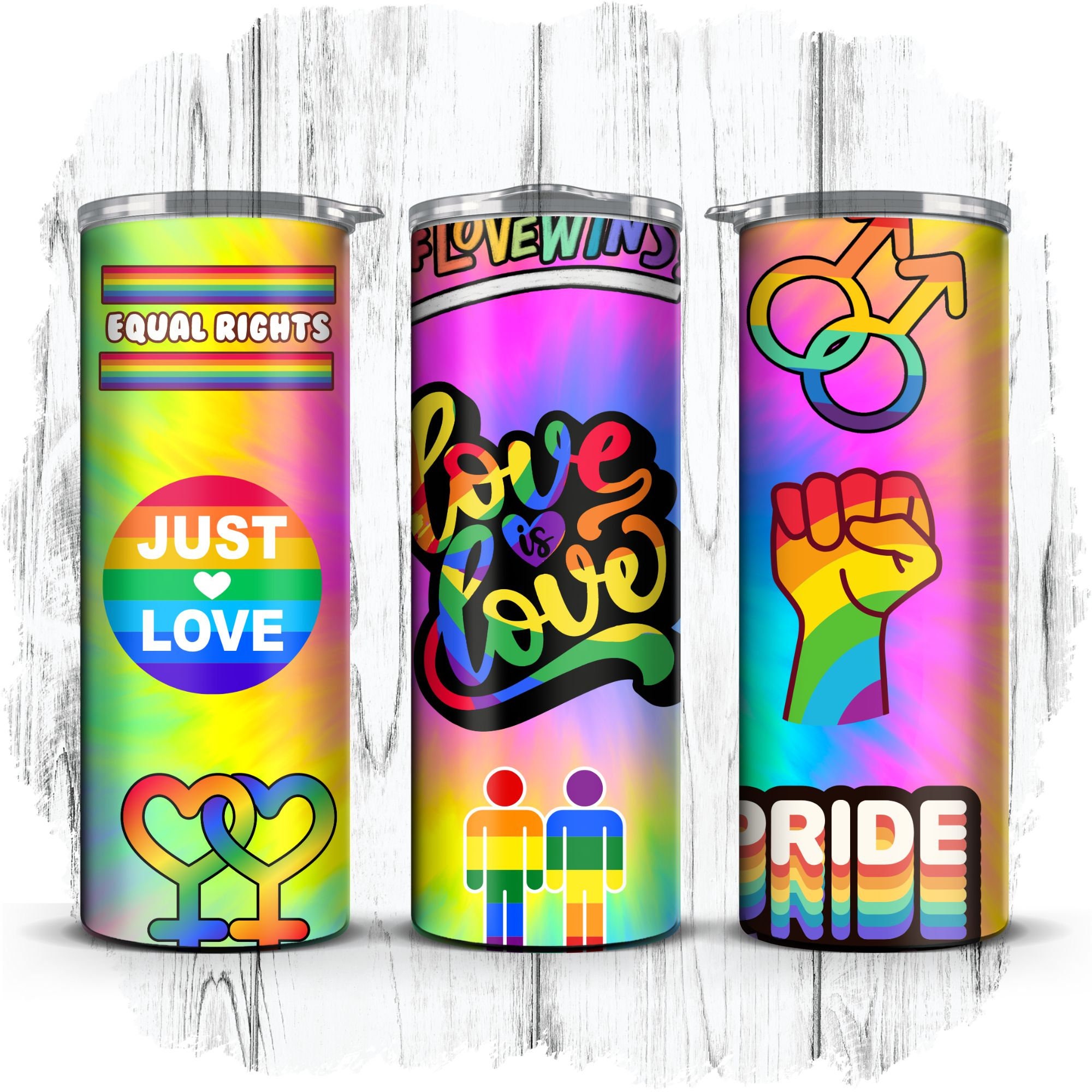 5 Wraps: Love is Love, Pride Rainbow LGBT Lesbian Gay Tumbler ...