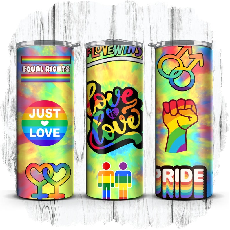 5 Wraps: Love is Love, Pride Rainbow LGBT Lesbian Gay Tumbler ...