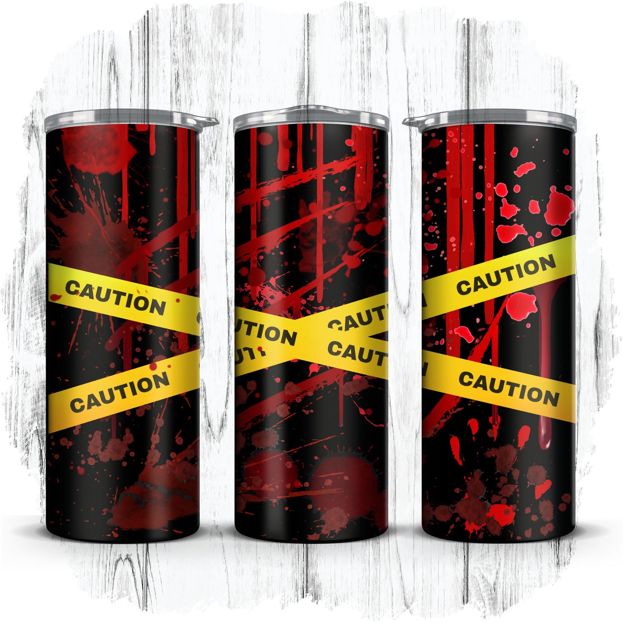 5 Wraps: Halloween, Scary, Crime Scene, Caution Tape Tumbler ...