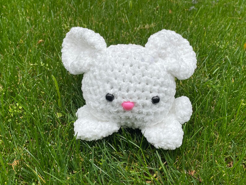 Handmade Crochet Cube Bunny Plushie, Soft Velvet Amigurumi Bunny ...