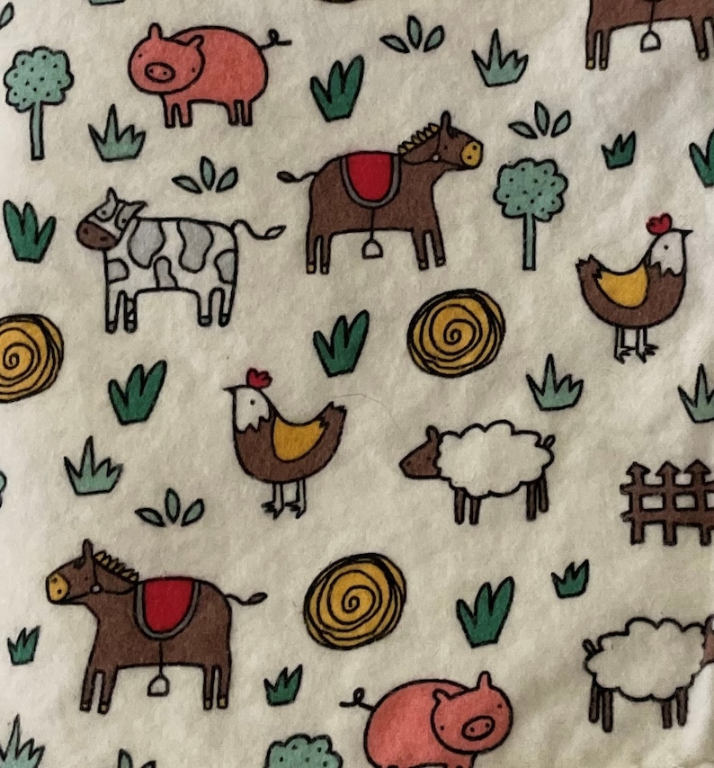 Handmade Farm Animal Baby Receiving Blanket, Hand Crochet Edging - Etsy