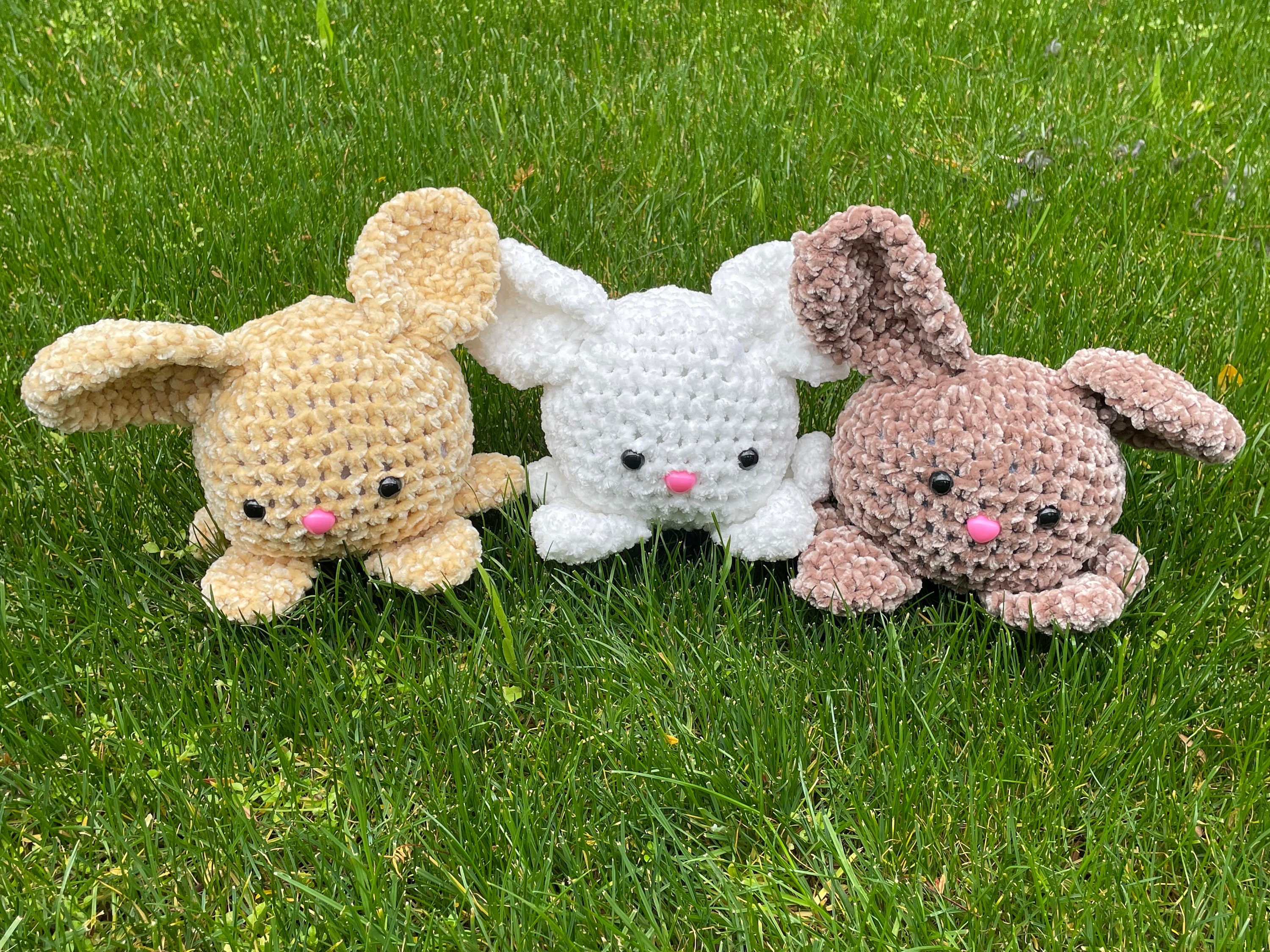 Handmade Crochet Cube Bunny Plushie, Soft Velvet Amigurumi Bunny ...