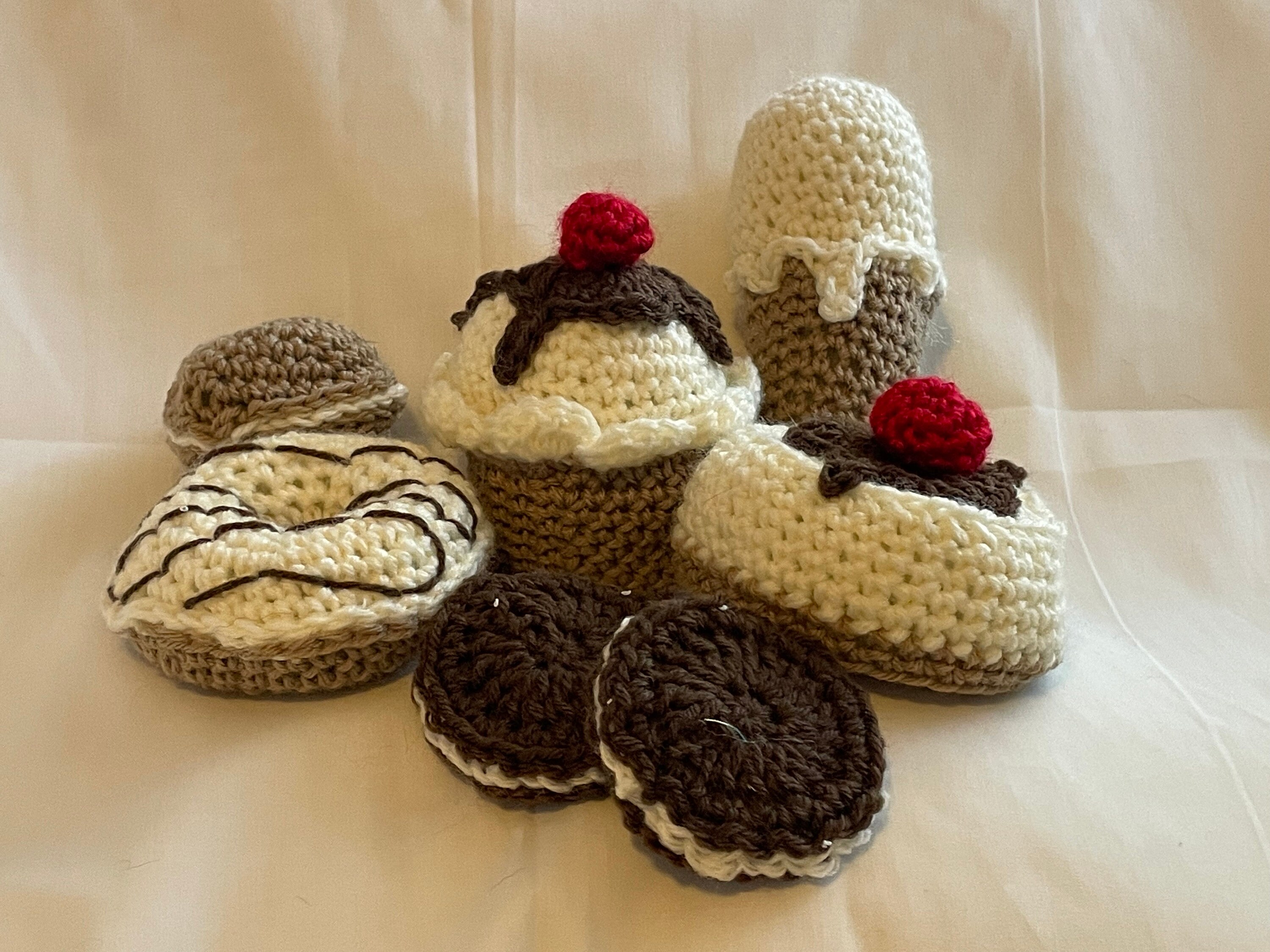 Handmade Chocolate and Vanilla Crochet Desserts Amigurumi - Etsy