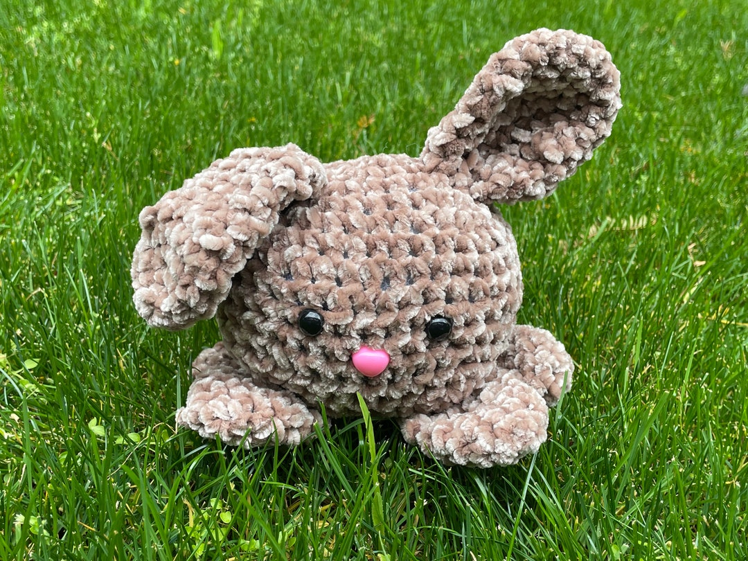 Handmade Crochet Cube Bunny Plushie, Soft Velvet Amigurumi Bunny ...