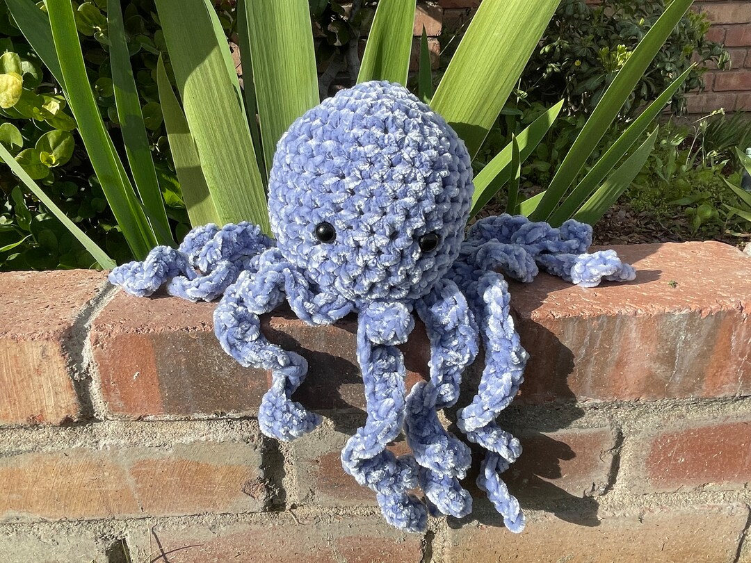 Handmade Crochet Octopus Plushie, Soft Velvet Amigurumi Octopus ...