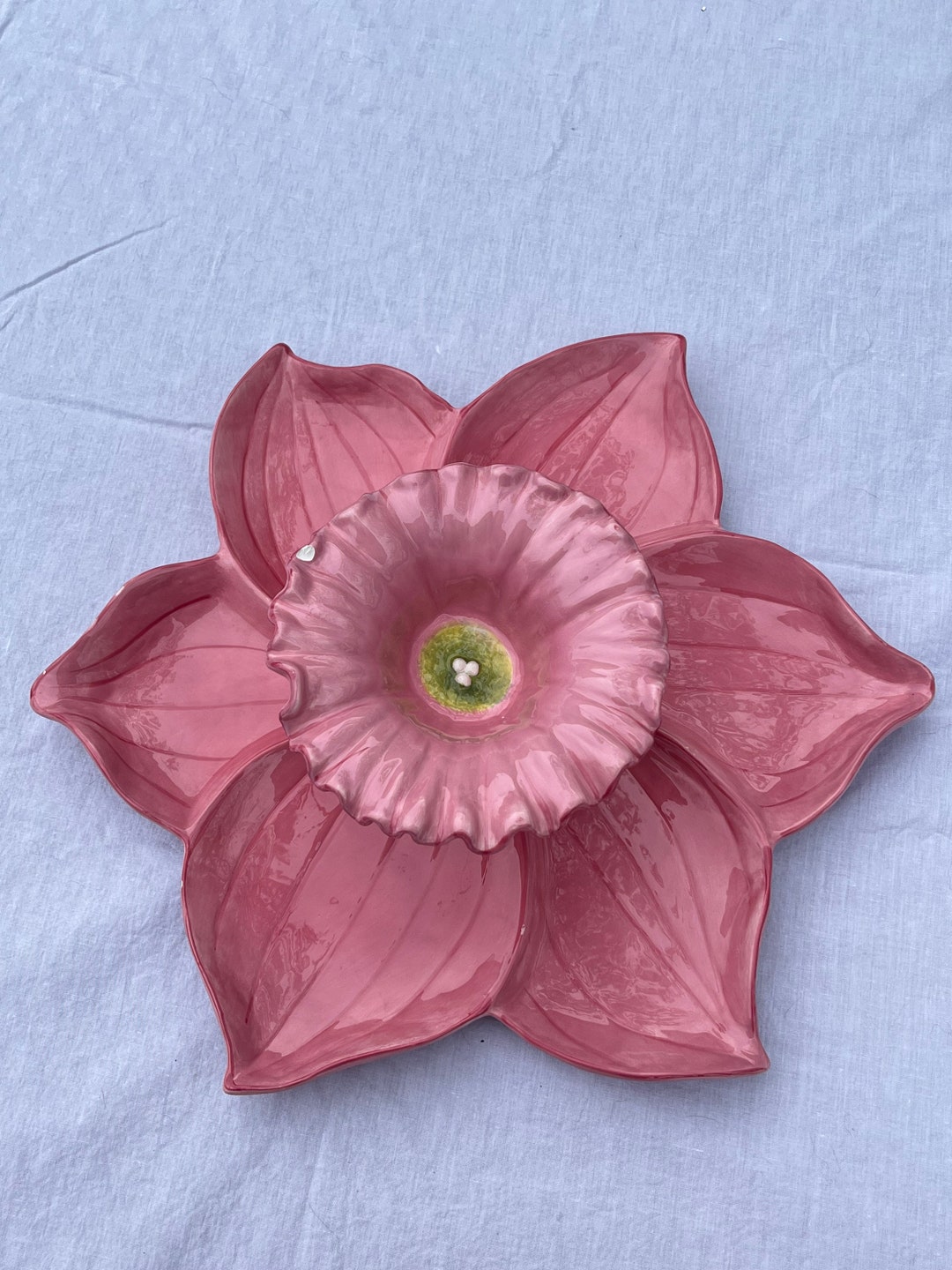 Giant Pink Flower Plate - Etsy
