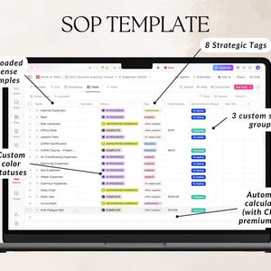 Clickup Bookkeeping Planner for Small Business Digital Bookkeeper ...