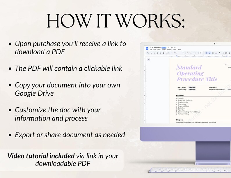 SOP Professional Work Business Template Process Documentation System ...
