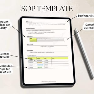 SOP Professional Work Business Template Process Documentation System ...