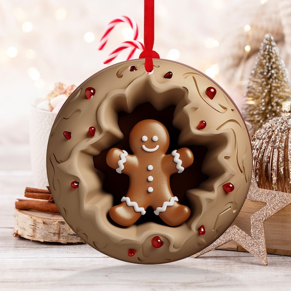 Gingerbread Ceramic Ornament - Etsy
