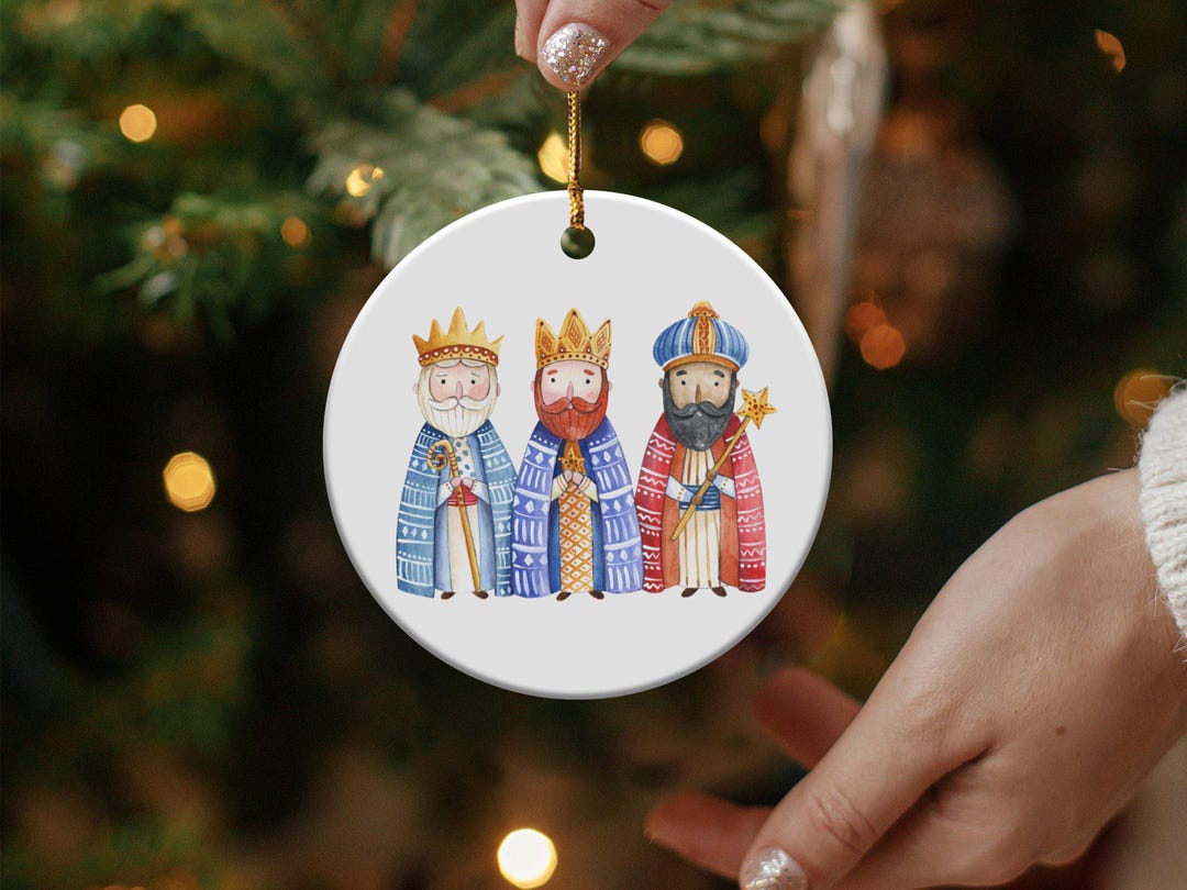 Reyes Magos 2024 Round Ceramic Christmas Ornament, Xmas Tree Decor ...