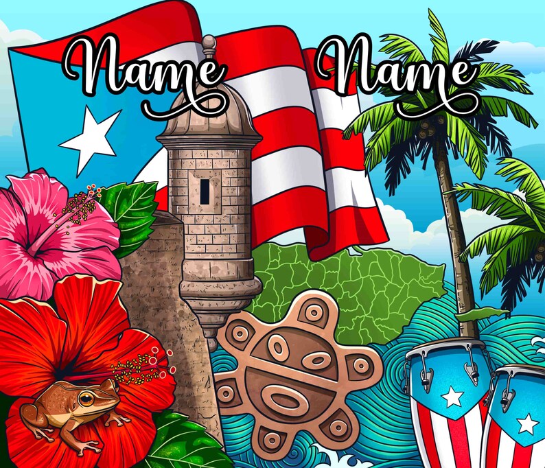 Puerto Rico Custom Tumbler 20oz Boricua Gift, Skinny Double Wall ...