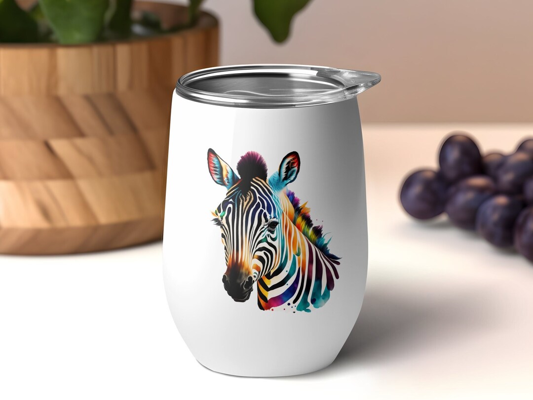Zebra Stripe Lover's Insulated Wine Tumbler - 12 Oz Stainless Steel Cup ...