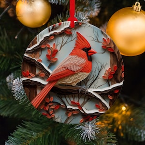 Northern Cardinal Christmas Ornament, Cardinal Decor, Christmas Tree ...