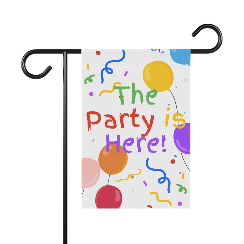 The Party is Here Banner Porch Garden Flag, Yard Decor Boho Modern ...