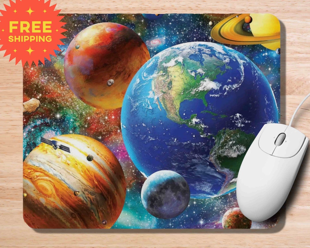 Mouse Pad Space Planets Aesthetic Room Decor Non-slip Mousepad Cute ...
