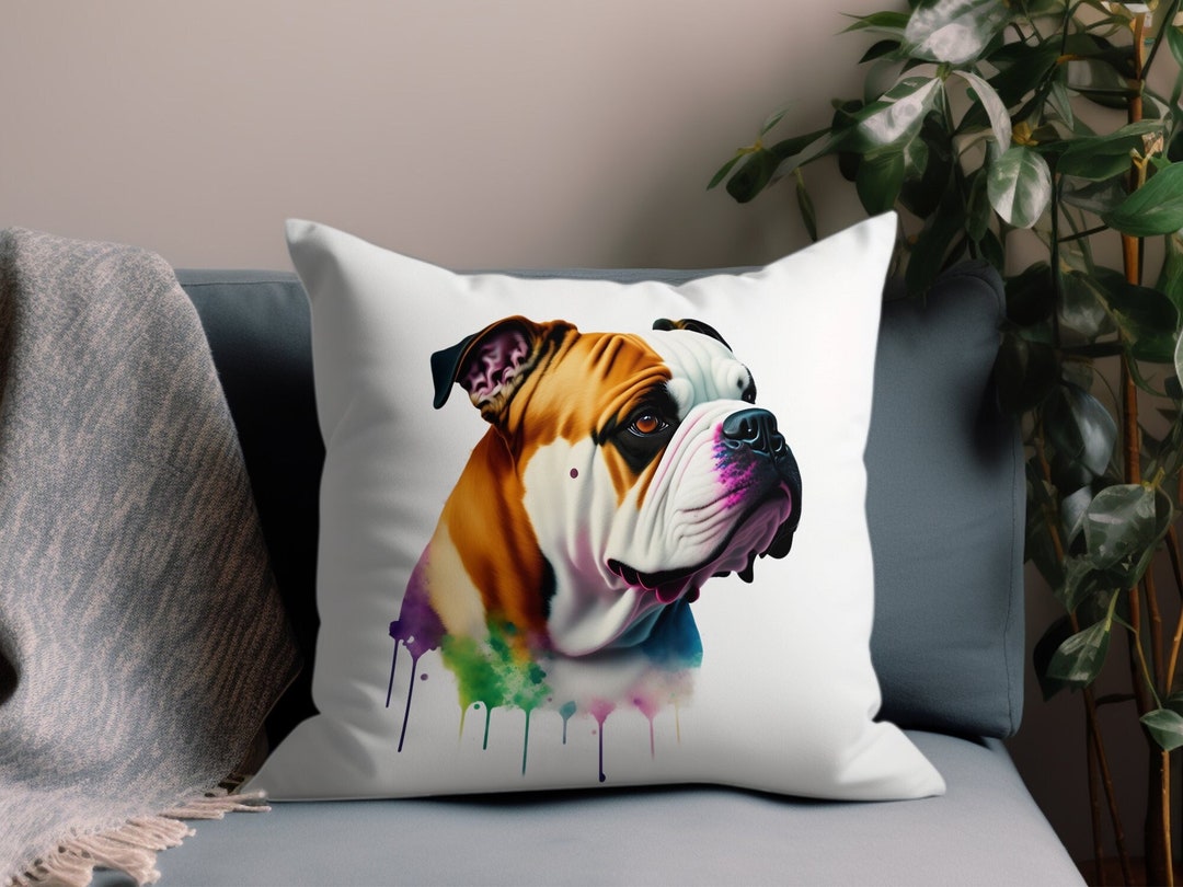 Bulldog Pillow Cover, Home Decoration Throw Pillowcase, Bulldog ...