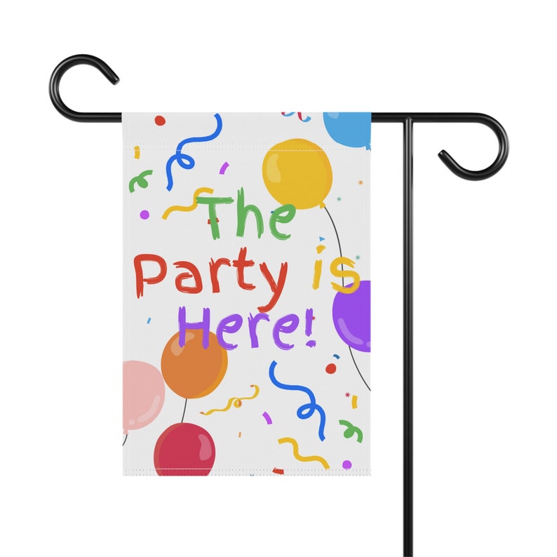 The Party is Here Banner Porch Garden Flag, Yard Decor Boho Modern ...